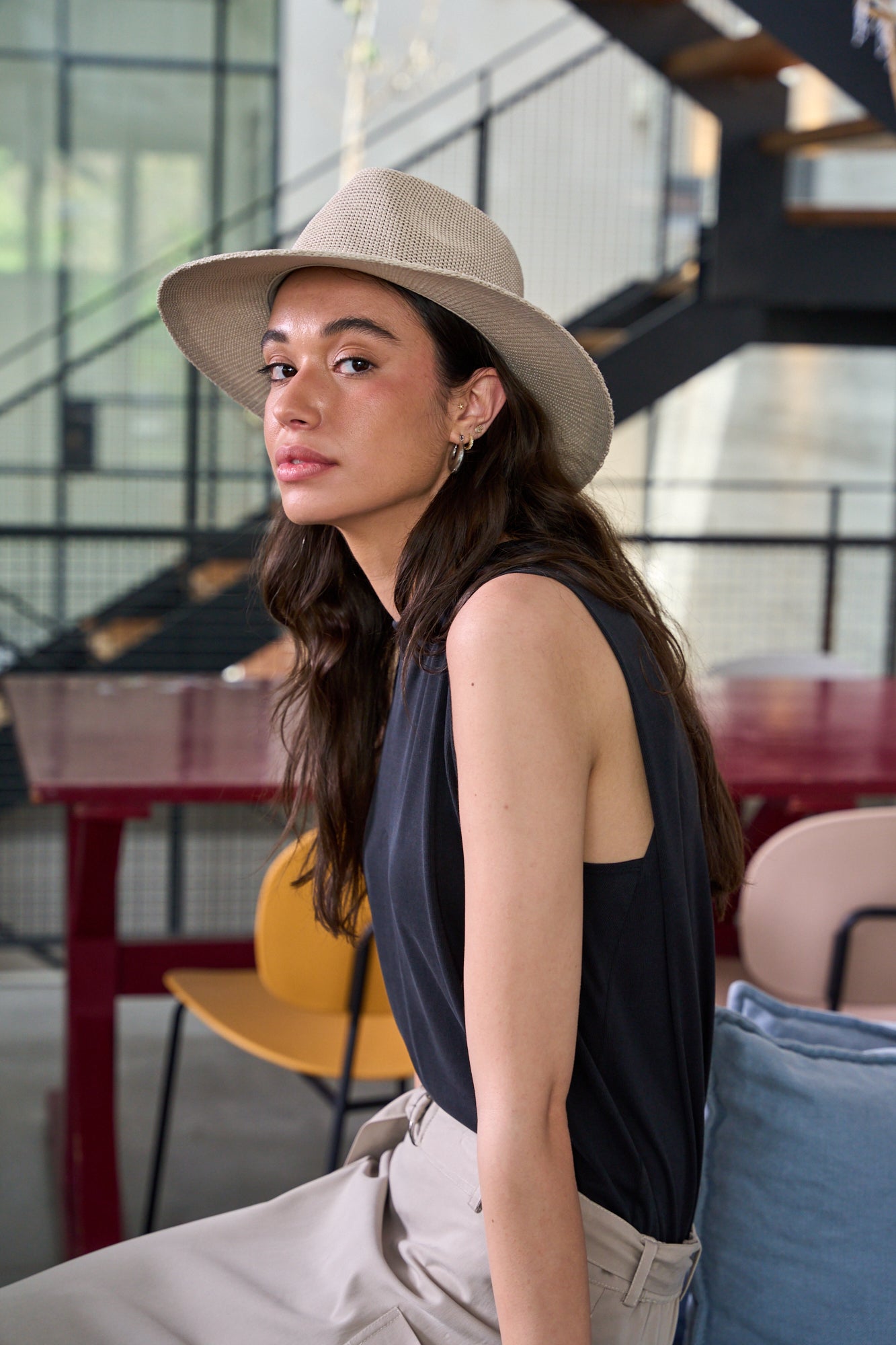 כובע לנשים קאובוי חאקי – kenana